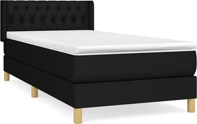 Box spring postel s matrací černá 90x200 cm textil 3130483