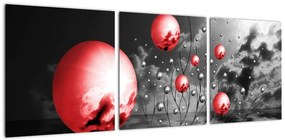 Abstraktní obraz - červené koule