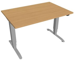 Elektr. nastavitelný stůl 120x80 - HOBIS MOTION MS 3 1200 Dekor stolové desky: buk, Barva kovové podnože: stříbrná
