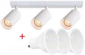 BERGE Bodové svítidlo GU10 VIKI-L 3 - bílé + 3x LED žárovka