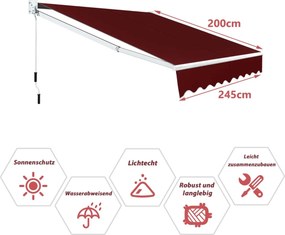 Costway Markýza se sklopným ramenem z materiálu odolného vůči UV záření a vodě