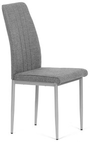 AUTRONIC Židle jídelní, stříbrná látka, šedé kovové nohy