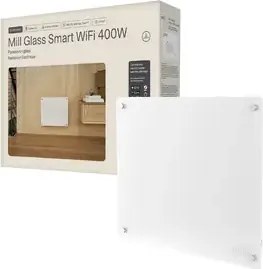 Mill GL400WIFI4 bílá / Skleněný panelový ohřívač / WiFi / 400 W / pros