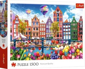 TREFL Puzzle Barevný Amsterdam / 1500 dílků / 85 x 58 cm