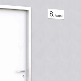 ACCEPT Označení podlaží "8. PATRO" - stříbrná tabulka - černý popis