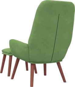 Relaxační křeslo s podnožkou světle zelené samet 3315141