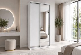 Skříň s posuvnými dveřmi 1200x2400x600 1LTD 1 Zrcadlo Nymphea Alba, profil stříbrný