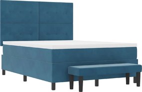 Postel s boxspringem s čelo Tmavě moddrá 200 x 160 cm samet 3344526