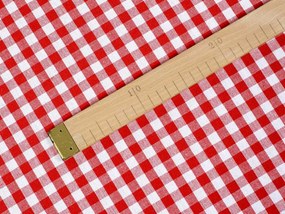 Biante Bavlněný povlak na polštář s lemem Olivia OL-008 Červeno-bílá kostka malá 40 x 60 cm
