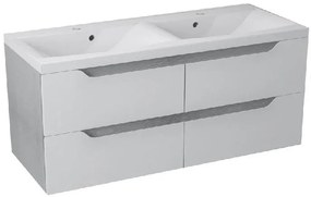 Sapho Wave II - Dvojumyvadlová skříňka 1200x500x480 mm, bílá/dub stříbrný WA122