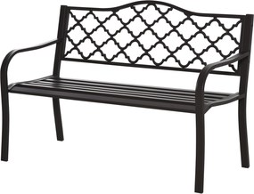 Outsunny 3-místná zahradní lavice v stylu venkovského chic pro terasu 128D x 60Š x 89V cm, odolná proti korozi, s epoxidovým kovem a litinou | Aosom