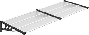 Vchodová stříška černá a průhledná 239 x 90 cm polykarbonát 153686