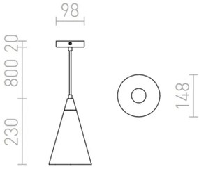 RED - Design Rendl - R12380 - Lustr na lanku HEIDI 1xE27/28W/230V beton/dřevo