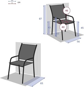 DEOKORK Hliníkové křeslo s textílií VALENCIA (antracit)