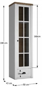 Kondela Vitrína, sosna Andersen / dub lefkas, PROVANCE 50 cm