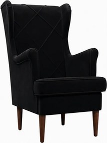 relaxační křeslo, ušák, odpočinkové, dřevo/kov/samet, 102x78x66 cm, nohy tmavé/černá, Dekorino KR20260075