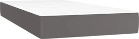 Box spring postel s matrací šedá 200x200 cm umělá kůže 3130743