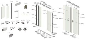 Sprchové dveře posuvné pro instalaci do niky LLD4  M0511