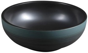 Sapho PRIORI keramické umyvadlo na desku O 41 cm černá/zelená PI039