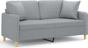 2místná pohovka s polštáři světle šedá 140 cm textil 3200909