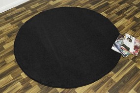 Hanse Home, Kusový koberec Nasty 102055 Schwarz kruh, 133x133 (průměr) kruh, černá, chodba / předsíň