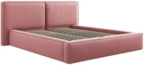 OnaDnes -20% Růžová čalouněná dvoulůžková postel MICADONI Jodie 200 x 200 cm