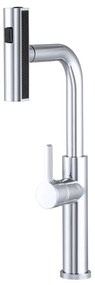 Gamma Rotary, vysoká dřezová baterie s výsuvným výtokem h-415, chromová, GMA-BR-CH