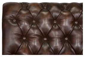 Massive home | Starožitná lenoška Chesterfield Cambridge z pravé kůže - hnědá
