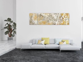 Obraz - Vintage zeď s květy (170x50 cm)