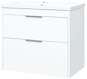 Mereo Mereo, Vigo, koupelnová skříňka s keramickým umyvadlem 81 cm, bílá, dub, CN312