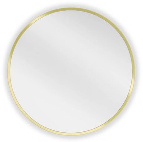 Mexen Loft, kulaté koupelnové zrcadlo 35 cm, barva rámu zlatá lesklá, 9850-035-035-000-50