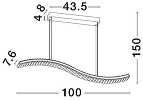 Nova Luce Závěsné designové svítidlo Aurelia, zlaté, d. 100cm