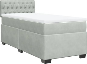 Box spring postel s matrací světle šedá 100x200 cm samet 3288540