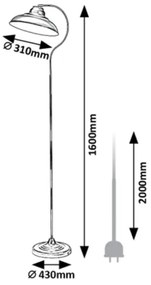 Rabalux 5310 - Stojací lampa DRAGAN 1xE27/60W/230V