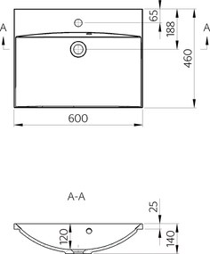 Sapho, MARIA umyvadlo 60x46cm, litý mramor, bílá, MA060