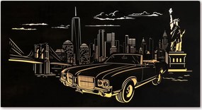 Li-Go "New York" světelný obraz 230V 110x60 cm provedení povrchu: dub světlý