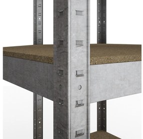 Rohový regál 2400x700x400x425 mm zinkovaný 6-policový, nosnost 900 kg