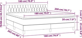 Box spring postel s matrací černá 180x200 cm textil 3140875