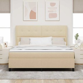 Postel s boxspringem s polštářem Krémová 200 x 180 cm textil 3341663