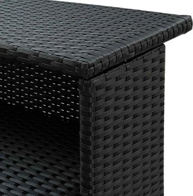 Zahradní barový stůl černý 120 x 55 x 110 cm polyratan 313468
