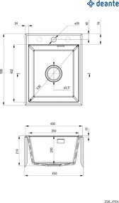 Deante Dřez Eridan granit - ZQE T104 antracit metalic