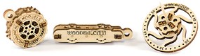 Wooden.city Wooden City 3D dřevěné mechanické puzzle 3 mechanické přívěsky na klíče