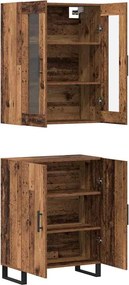 Vysoký bufet 2 ks Staré dřevo 69,5 x 34 x 180 cm 3394521
