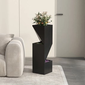 Květináč Outsunny, vnitřní květináč se 3 zónami pro sázení, s drenážními otvory, pro použití uvnitř i venku, kovový, 30 x 100 cm, černý