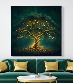 Obraz na plátně - Strom života Hvězdné spojení FeelHappy.cz Velikost obrazu: 100 x 100 cm