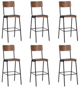Barové židle 6 ks masivní překližka a ocel,  3054563