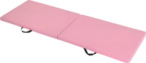 HOMCOM Skládací Cvičební Podložka pro Gymnastiku, Jógu a Pilates 180L x 60W x 5H cm Růžová