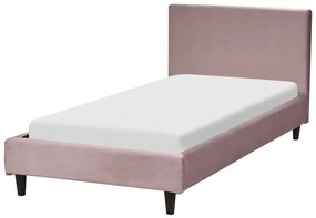 Sametová postel 90 x 200 cm růžová FITOU Beliani