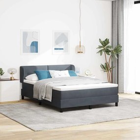 Postel s boxspringem s čelo Tmavě šedá 140 x 190 cm samet 3340383