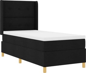 Postel s boxspringem s čelo Černá 80 x 200 cm textil 3341800